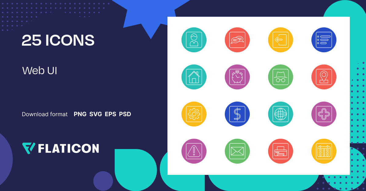 Web UI Icon Pack | Color fill | 25 .SVG Icons