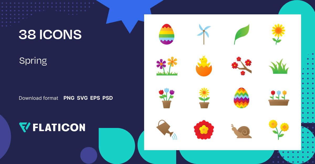 Spring Icon Pack | Gradient fill | 38 .SVG Icons