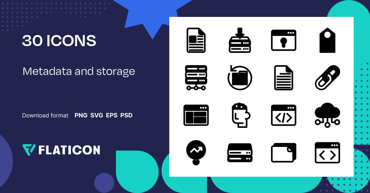 Pack de iconos Metadata and storage | Others | 30 Iconos .SVG