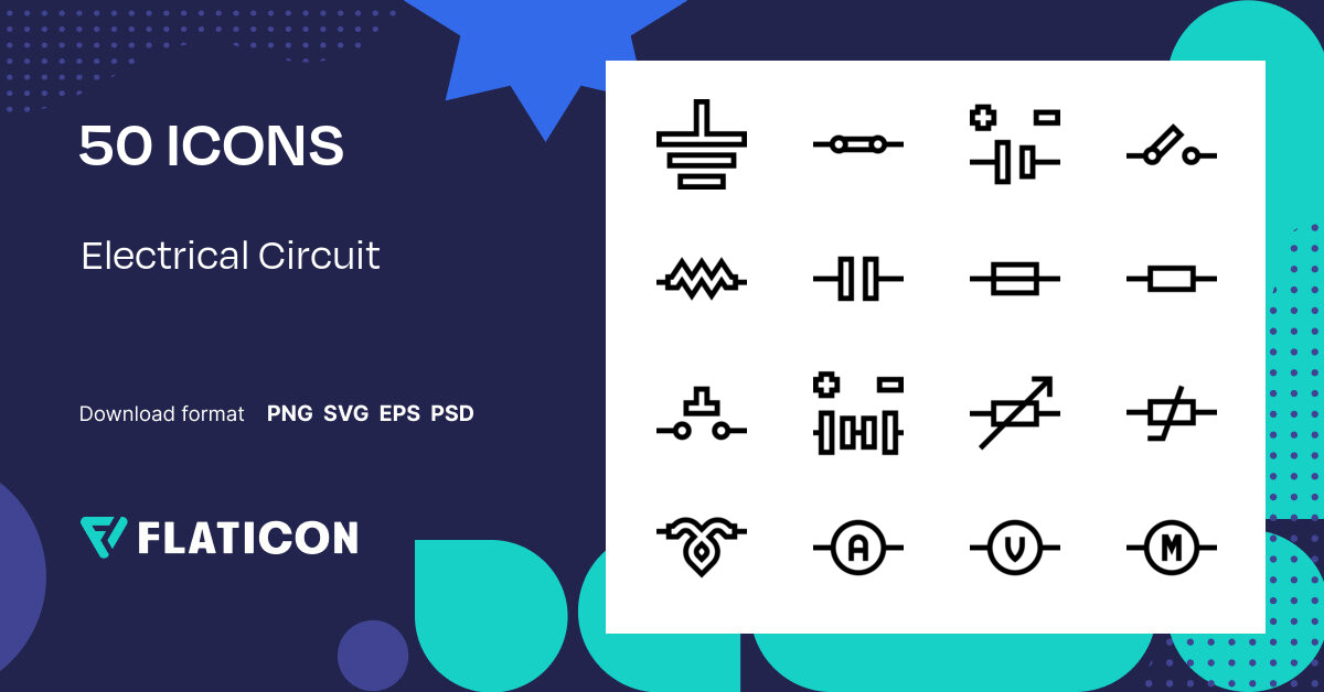 Electrical Circuit Icon Pack | Lineal | 50 .SVG Icons