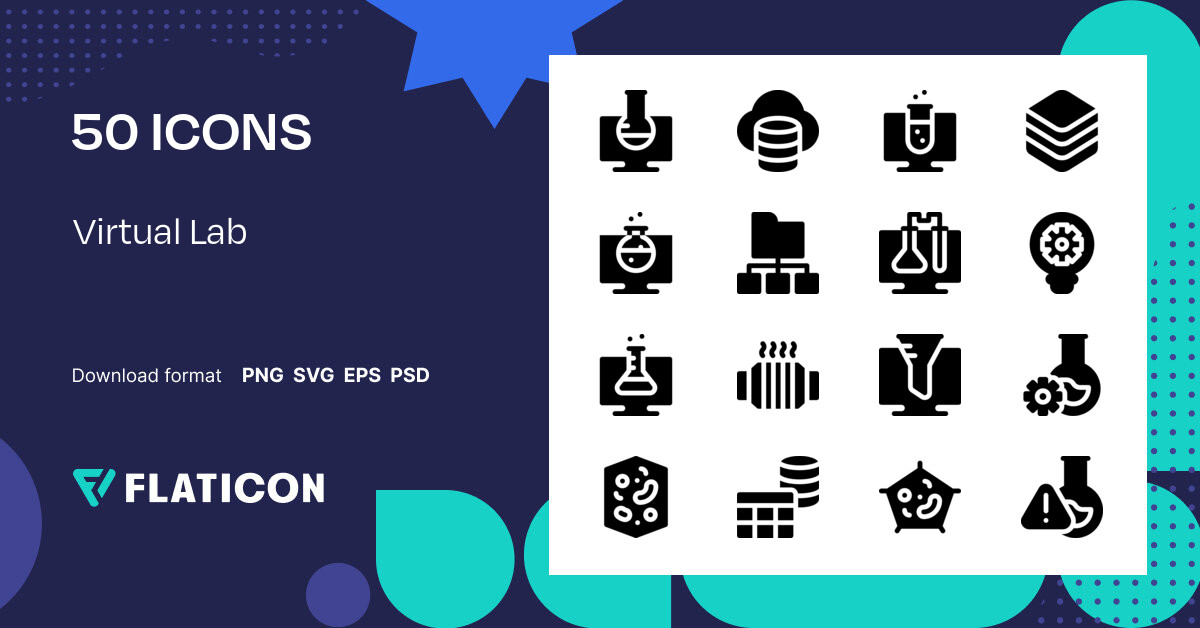 Virtual Lab Icon Pack | Filled | 50 .SVG Icons