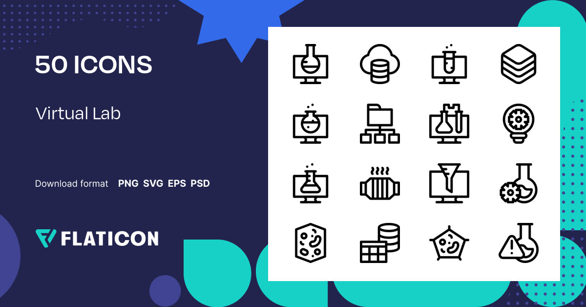Virtual Lab Icon Pack | Lineal | 50 .SVG Icons