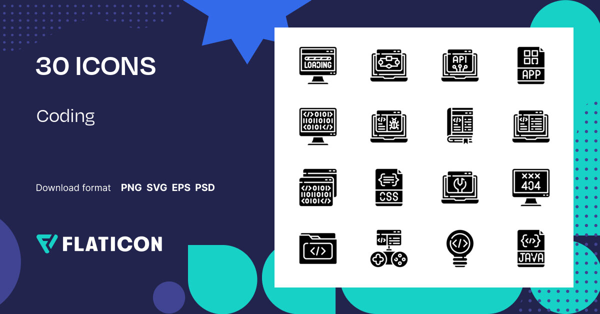 Coding Icon Pack | Color fill | 30 .SVG Icons