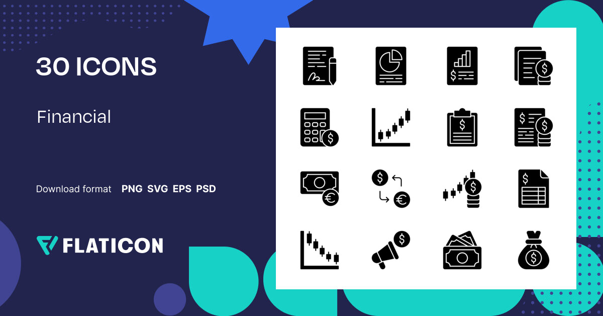 Financial Icon Pack | Black fill | 30 .SVG Icons