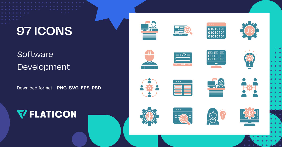 Software Development Icon Pack | Color fill | 97 .SVG Icons