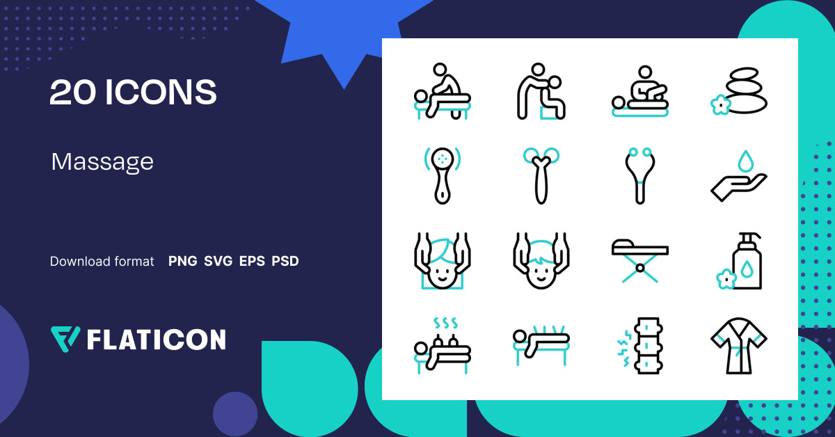 Massage Icon Pack | Outline | 20 .SVG Icons