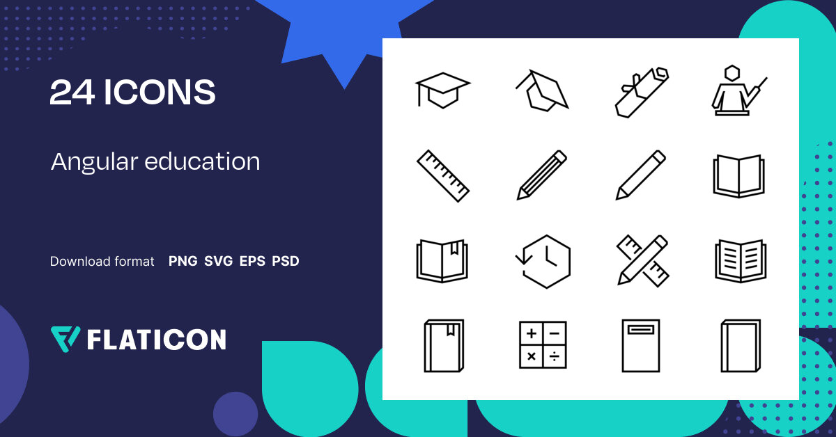 Angular education Icon Pack | Outline | 24 .SVG Icons