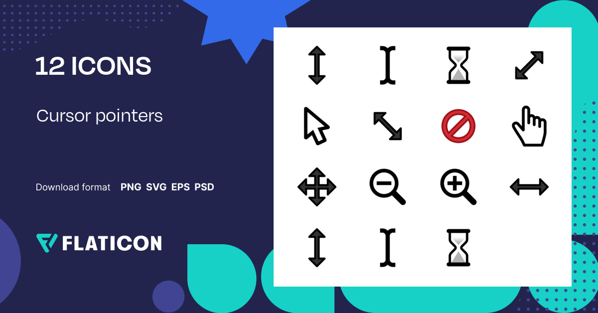 Cursor pointers Icon Pack | 12 .SVG Icons