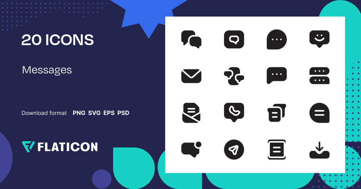 Messages Icon Pack | 20 .SVG Icons