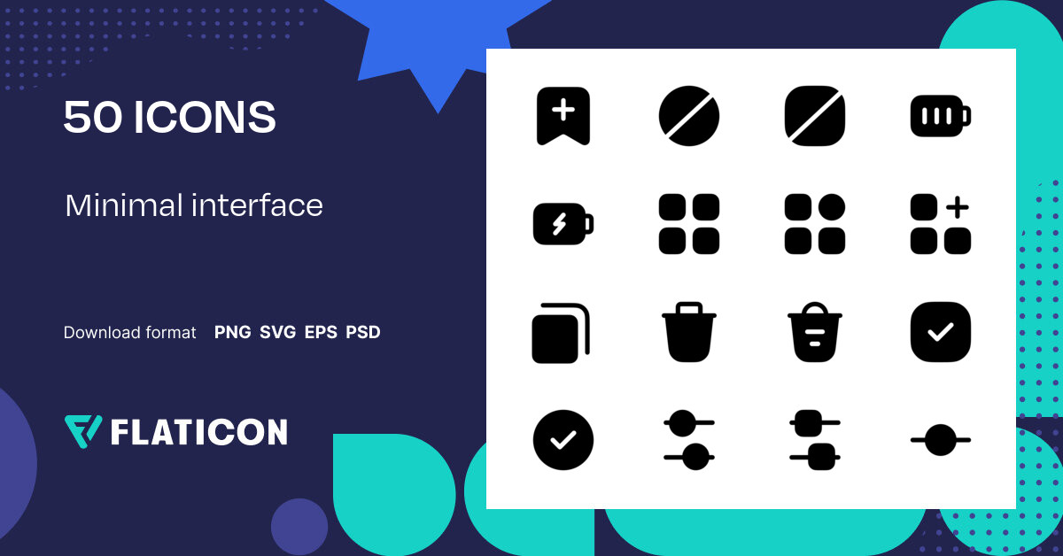 Minimal interface Icon Pack | Black fill | 50 .SVG Icons