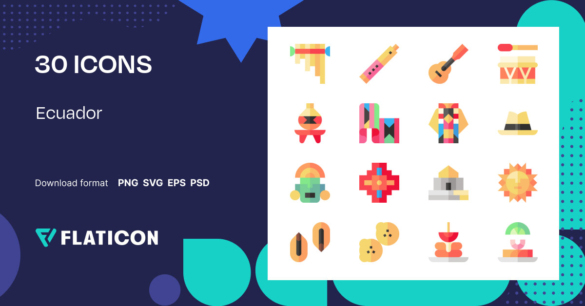 Pack de iconos Ecuador | Flat | 30 Iconos .SVG
