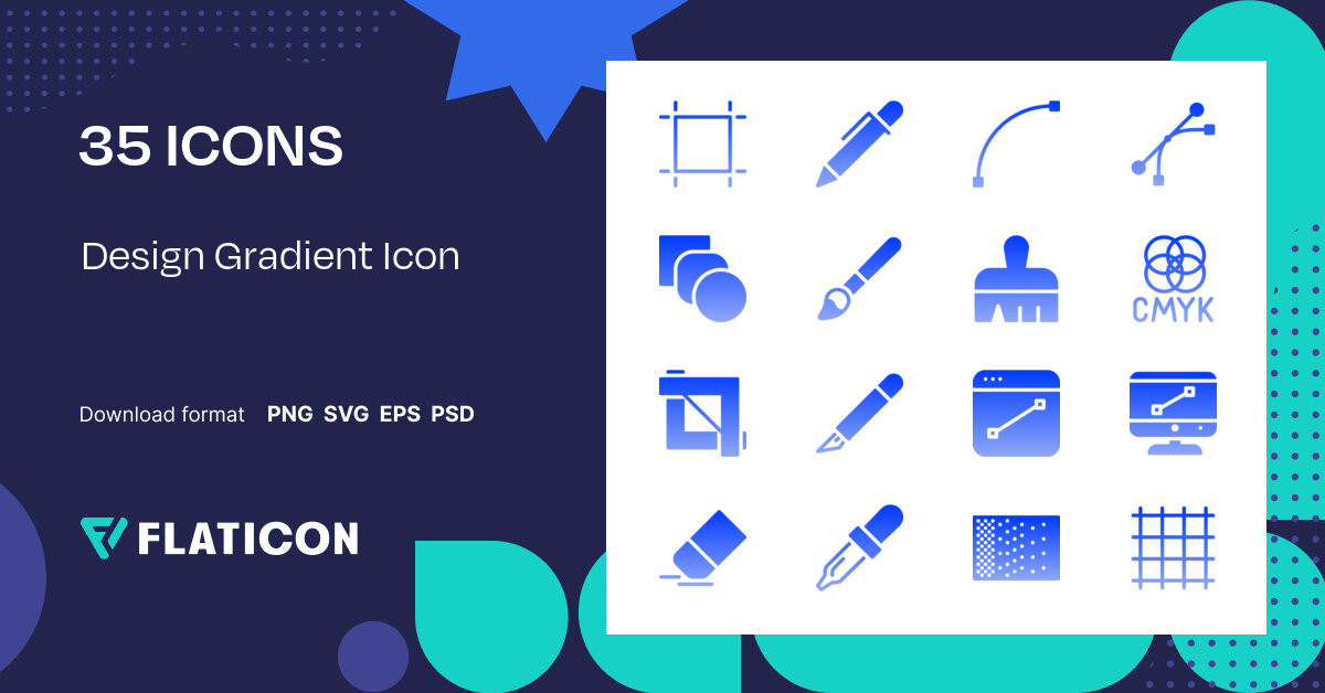 Design Gradient Icon Icon Pack | Gradient fill | 35 .SVG Icons