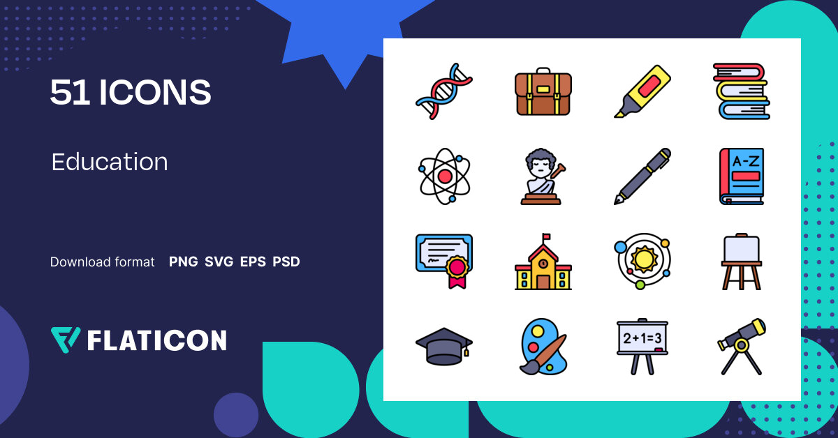 Education Icon Pack | Color lineal-color | 51 .SVG Icons