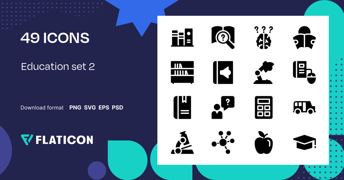Education set 2 Icon Pack | 49 .SVG Icons