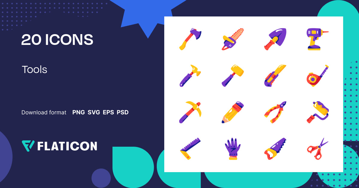 Tools Icon Pack | Color fill | 20 .SVG Icons