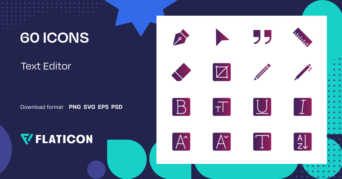 Text Editor Icon Pack | Gradient fill | 60 .SVG Icons