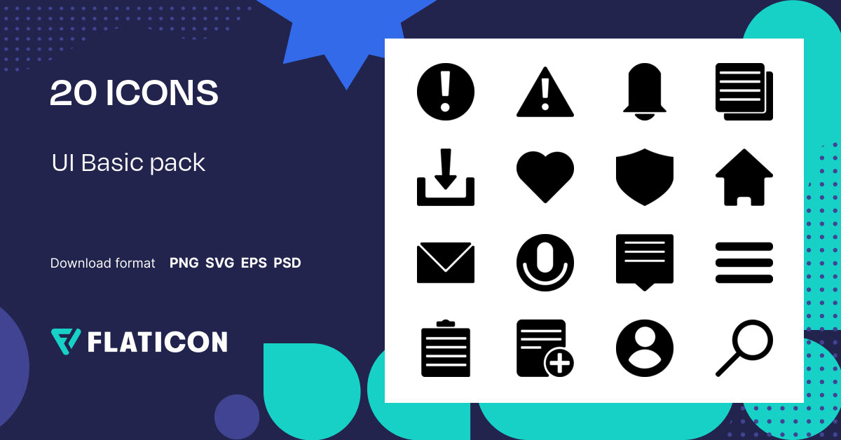 UI Basic pack Icon Pack | Black fill | 20 .SVG Icons