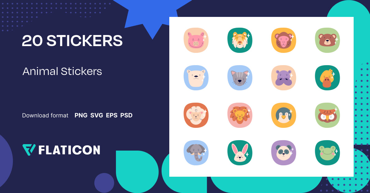 Pack of free Animal Stickers stickers (SVG, PNG) | Flaticon