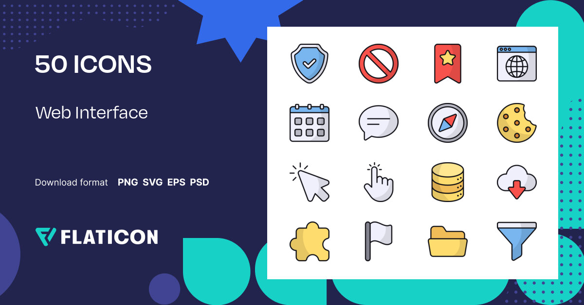 Web Interface Icon Pack | Color lineal-color | 50 .SVG Icons