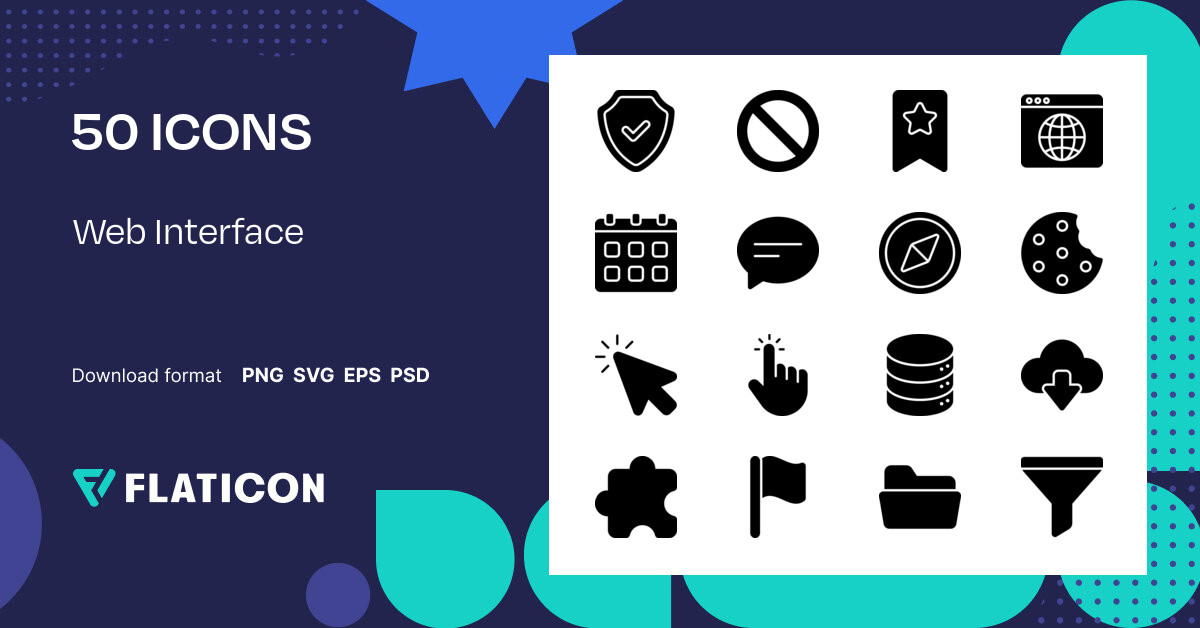 Web Interface Icon Pack | Black fill | 50 .SVG Icons