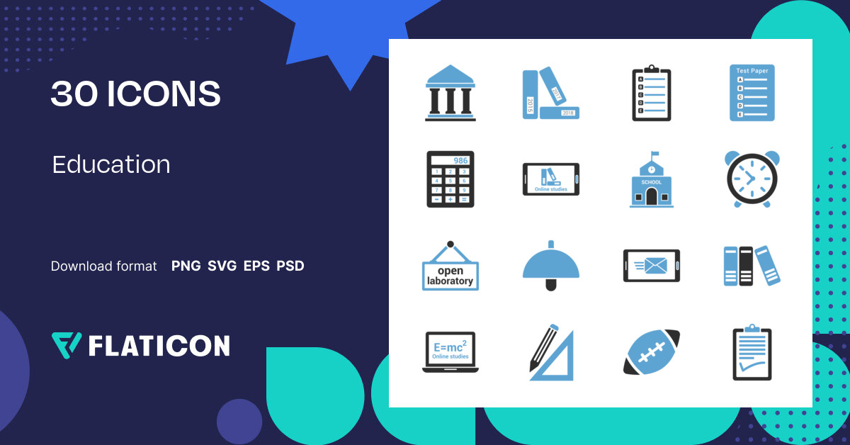 Education Icon Pack | 30 .SVG Icons
