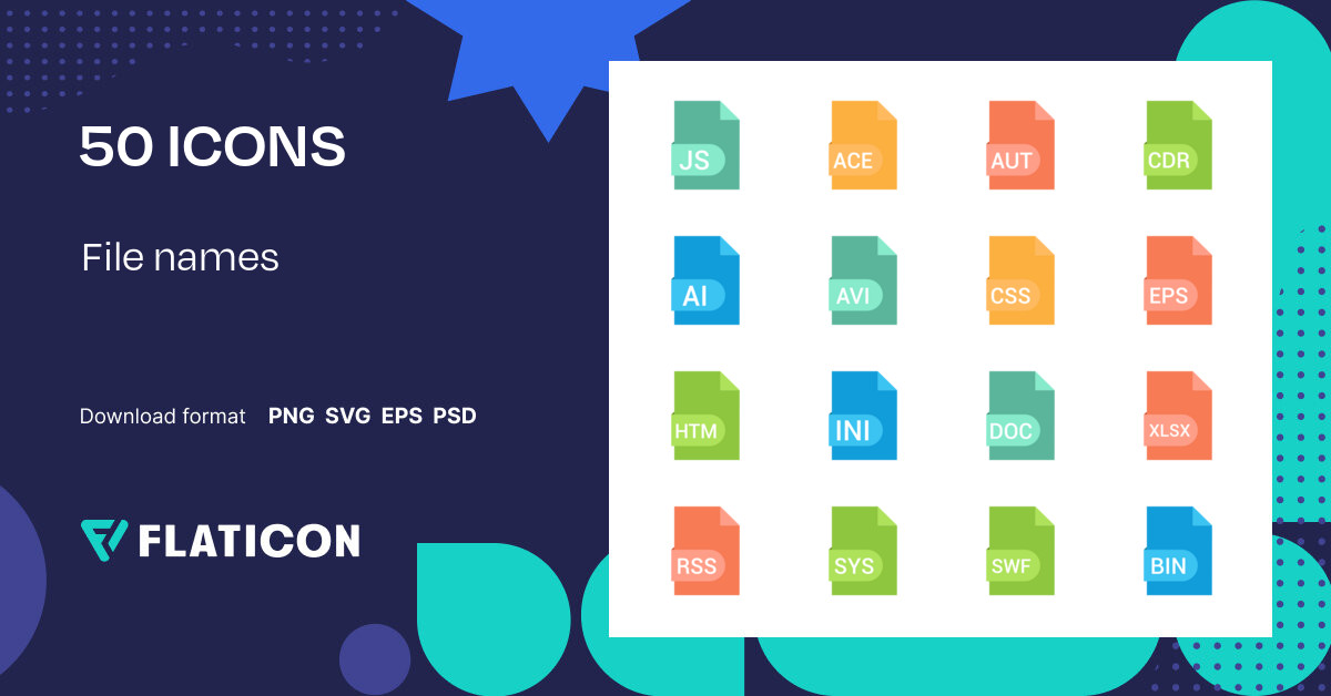 File names Icon Pack | 50 .SVG Icons