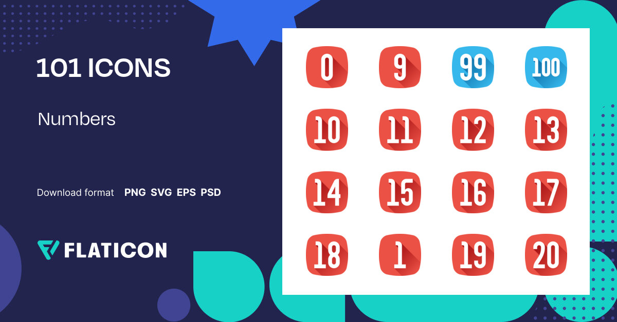 Numbers Icon Pack | Gradient fill | +100 .SVG Icons