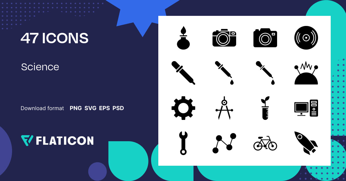 Science Icon Pack | Black fill | 47 .SVG Icons