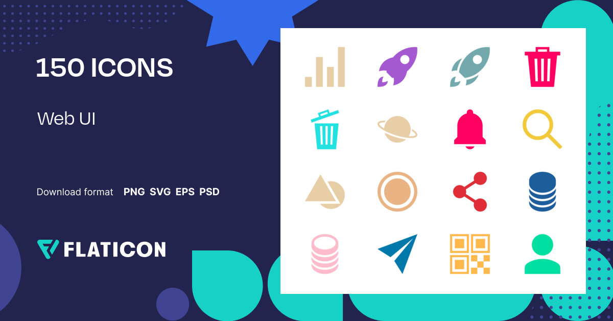 Web UI Icon Pack | Color fill | 150 .SVG Icons