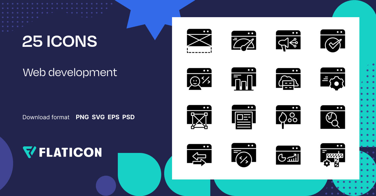 Web development Icon Pack | Black fill | 25 .SVG Icons
