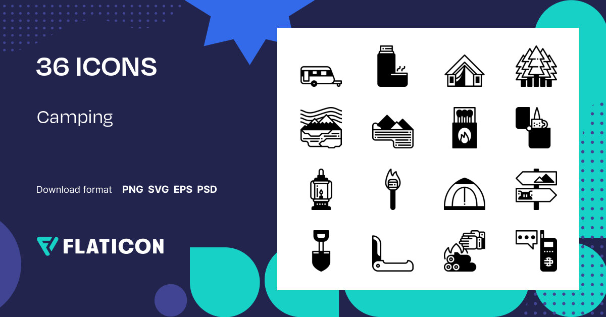 Camping Icon Pack | 36 .SVG Icons