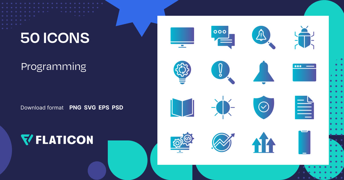 Programming Icon Pack | Gradient fill | 50 .SVG Icons