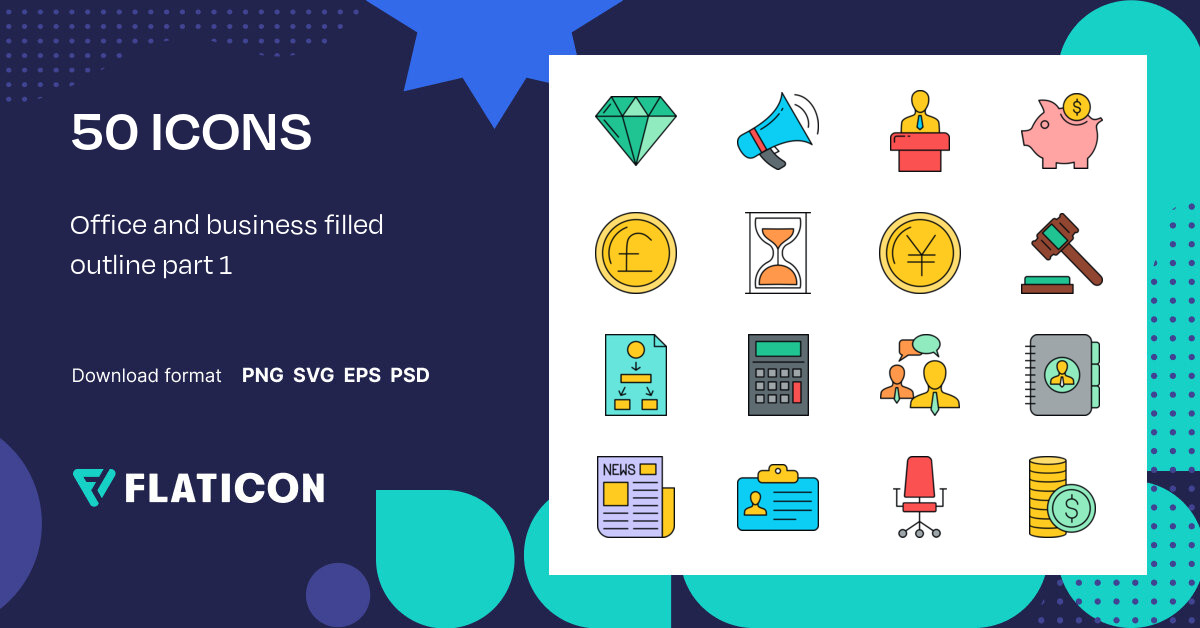 Pack de iconos Office and business filled outline part 1 | Color lineal ...