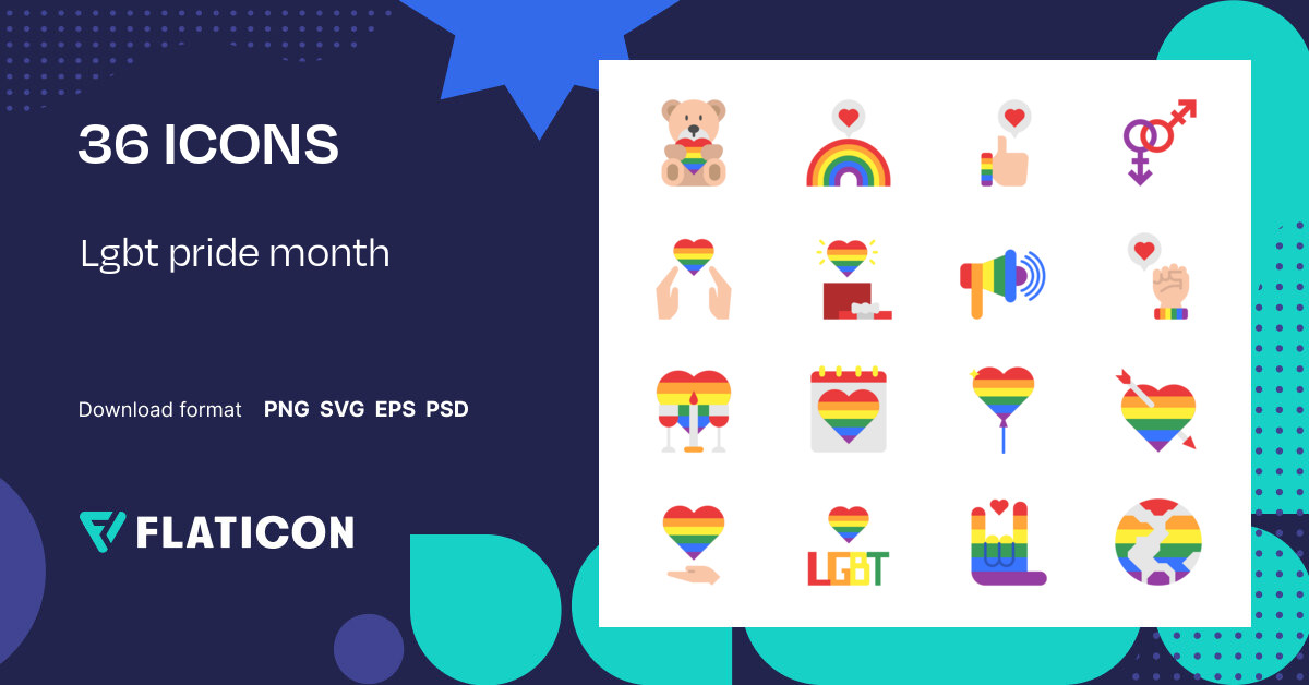 Lgbt pride month Icon Pack | 36 .SVG Icons