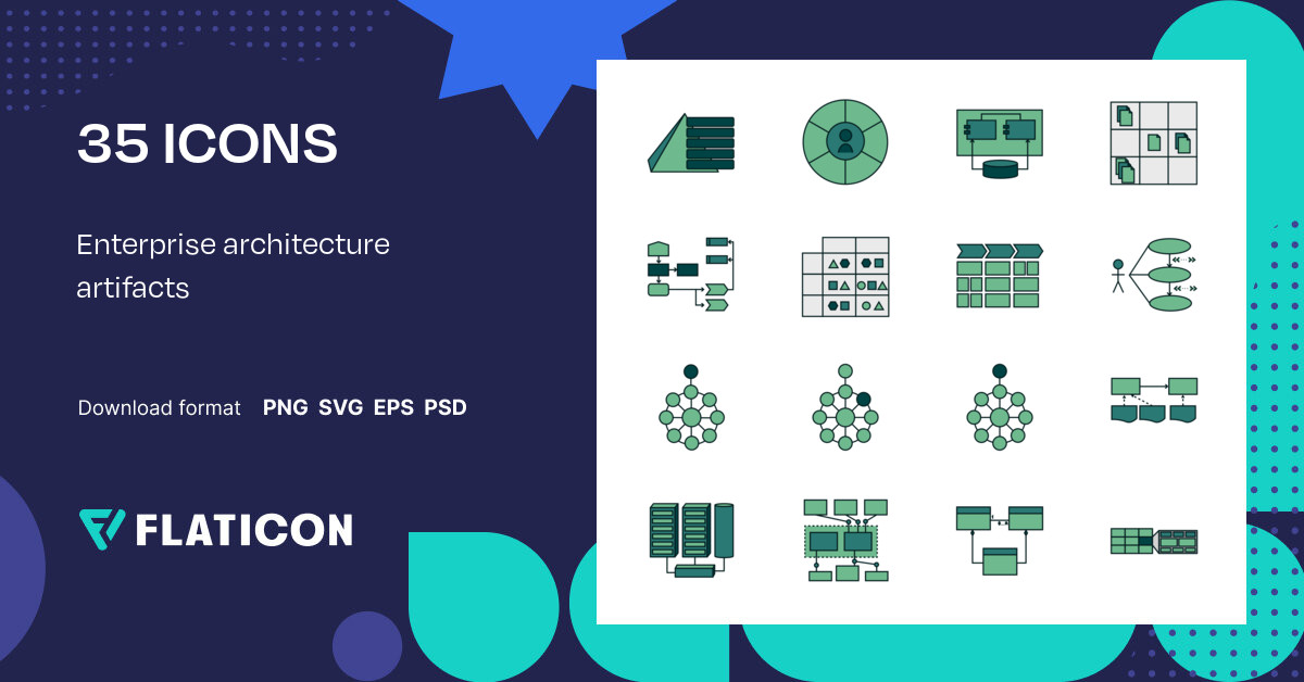 Enterprise architecture artifacts Icon Pack | Color lineal-color | 35 ...