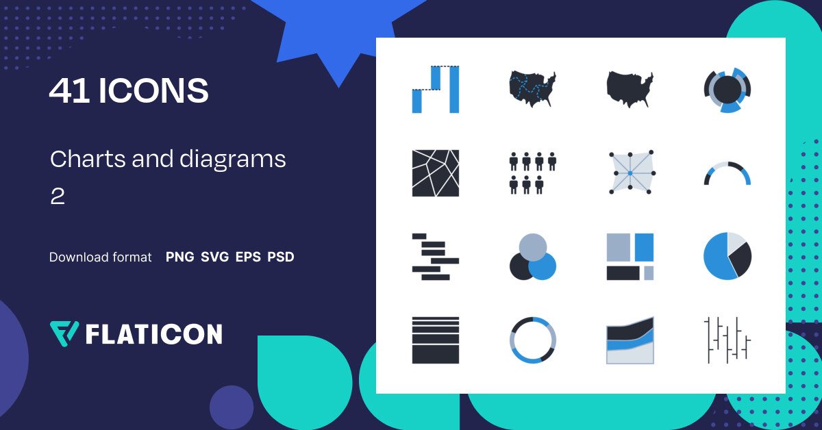Charts and diagrams 2 Icon Pack | 41 .SVG Icons