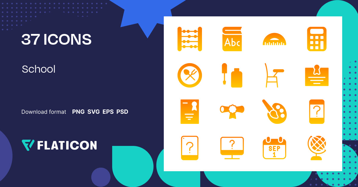 School Icon Pack | Gradient fill | 37 .SVG Icons