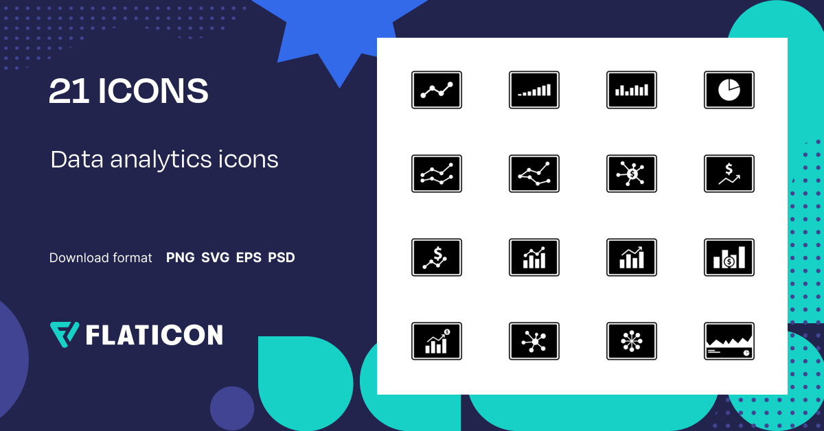 Data analytics icons Icon Pack | 21 .SVG Icons
