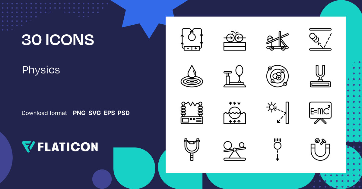 Physics Icon Pack | Outline | 30 .SVG Icons