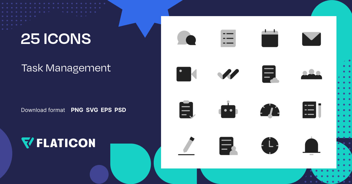 Task Management Icon Pack | Color fill | 25 .SVG Icons