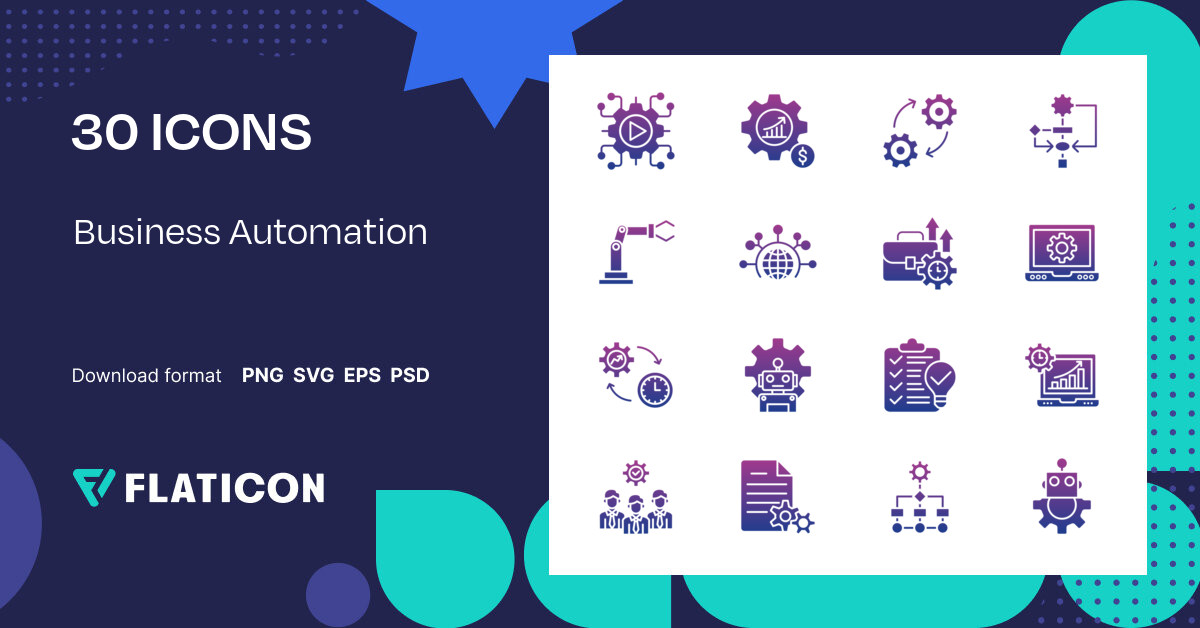 Business Automation Icon Pack | Gradient fill | 30 .SVG Icons