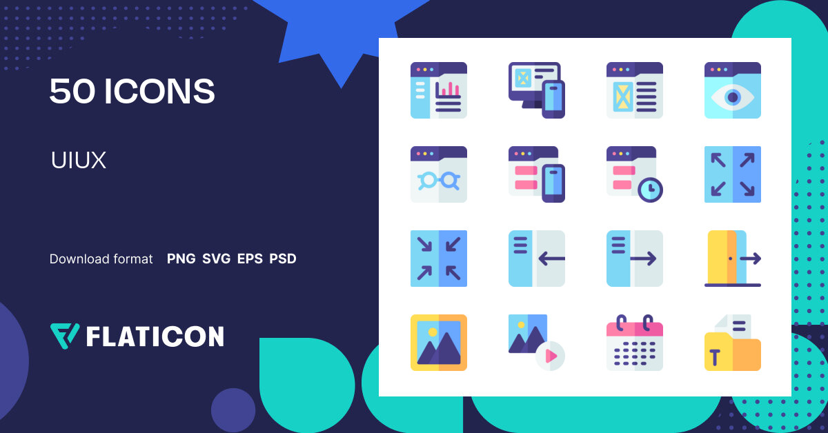 UIUX Icon Pack | Flat | 50 .SVG Icons