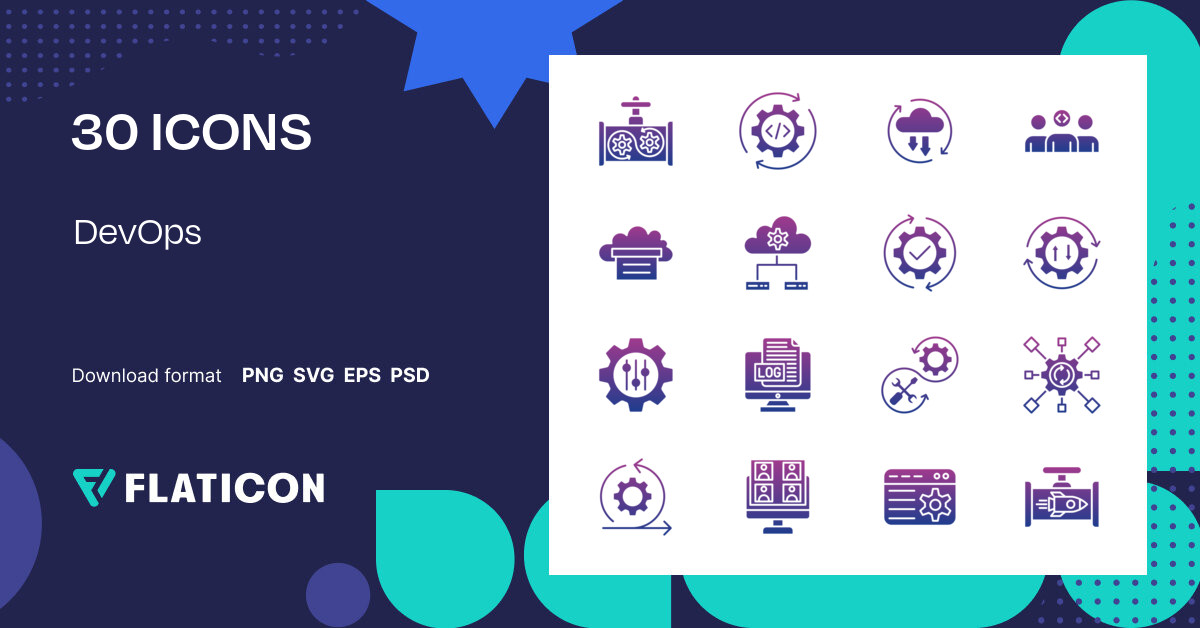 DevOps Icon Pack | Gradient fill | 30 .SVG Icons