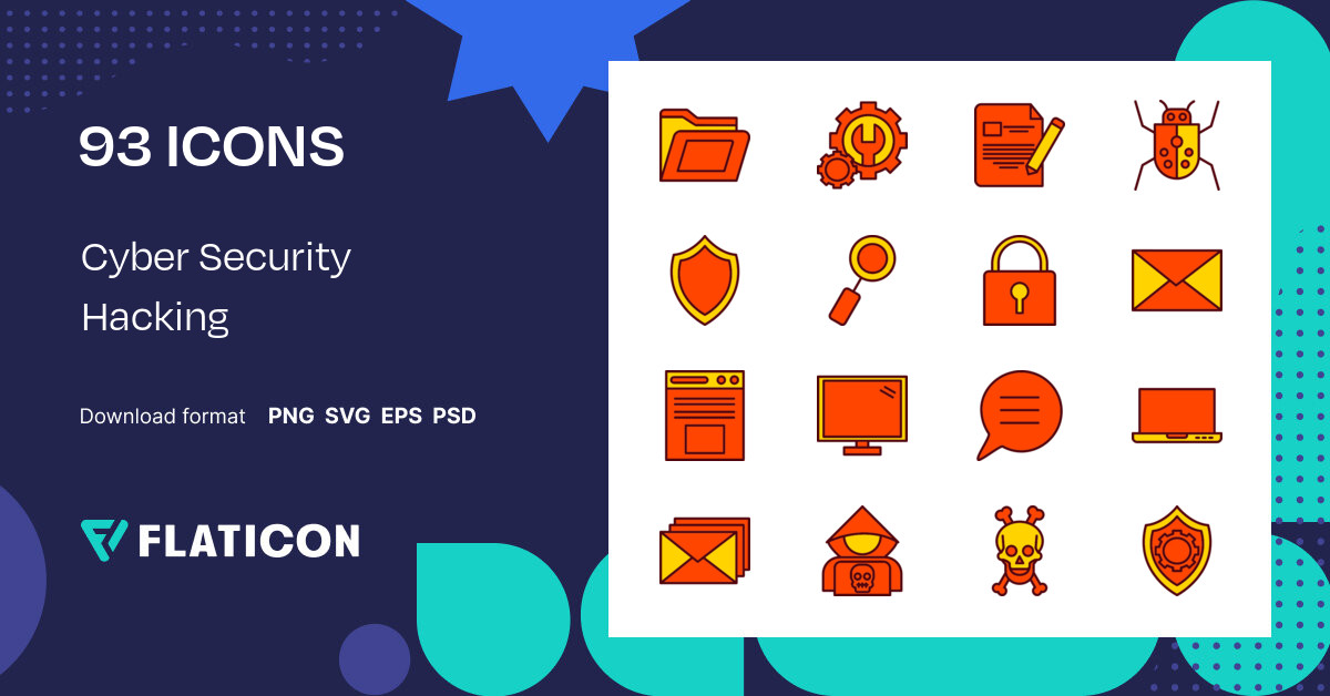 Pack de iconos Cyber security hacking | Color lineal-color | 93 Iconos .SVG