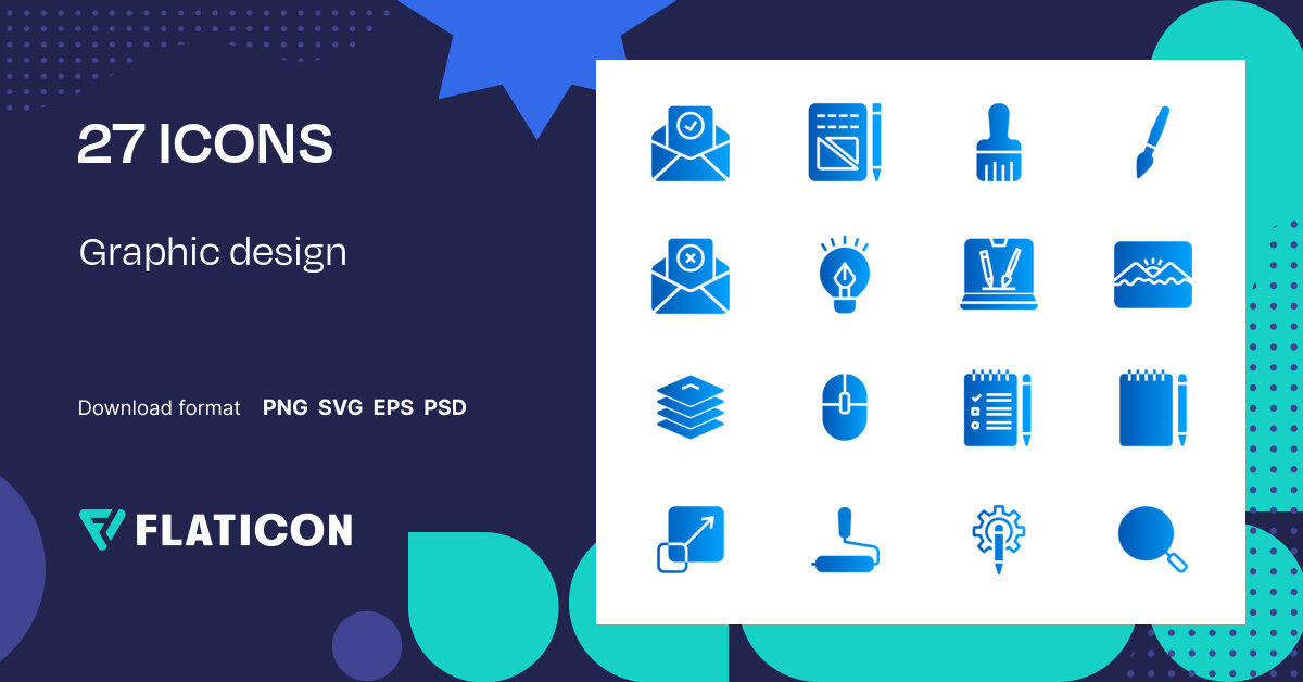 Graphic design Icon Pack | Gradient fill | 27 .SVG Icons