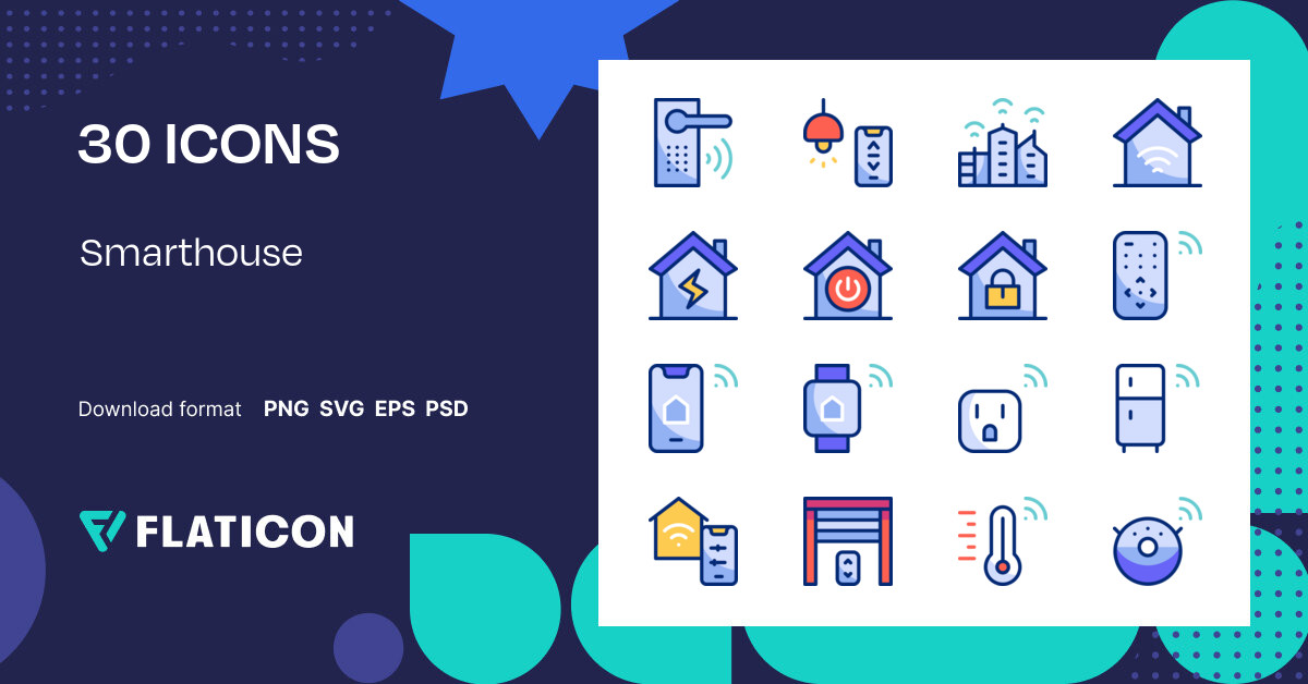 Pack de iconos Smarthouse | Lineal Color | 30 Iconos .SVG