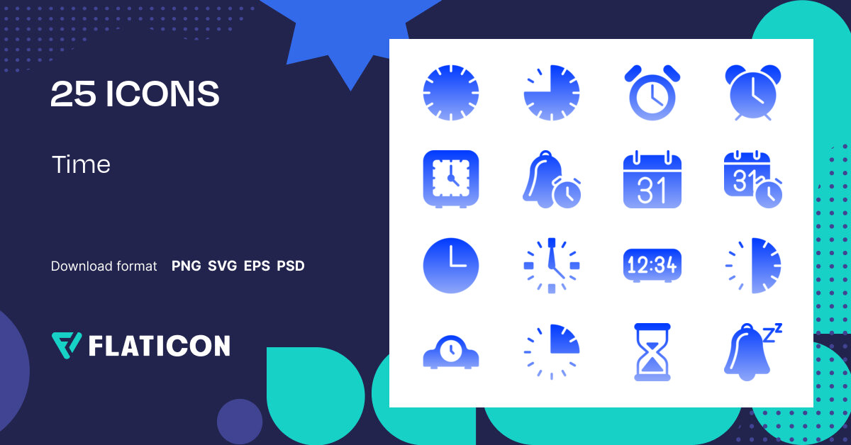 Time Icon Pack | Gradient fill | 25 .SVG Icons