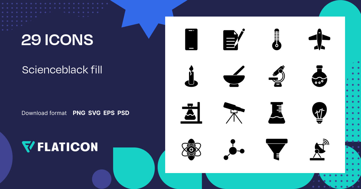 Scienceblack fill Icon Pack | Black fill | 29 .SVG Icons