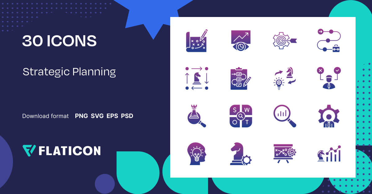 Strategic Planning Icon Pack | Gradient fill | 30 .SVG Icons
