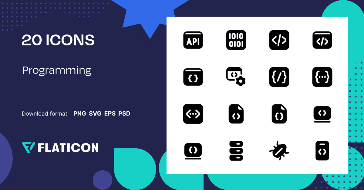 Programming Icon Pack | Black fill | 20 .SVG Icons